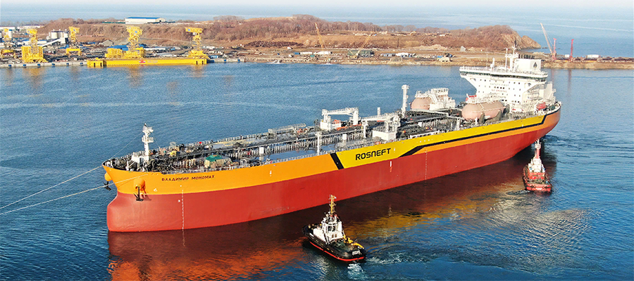 First Russian Aframax tanker, Vladimir Monomakh, launched at Zvezda ...